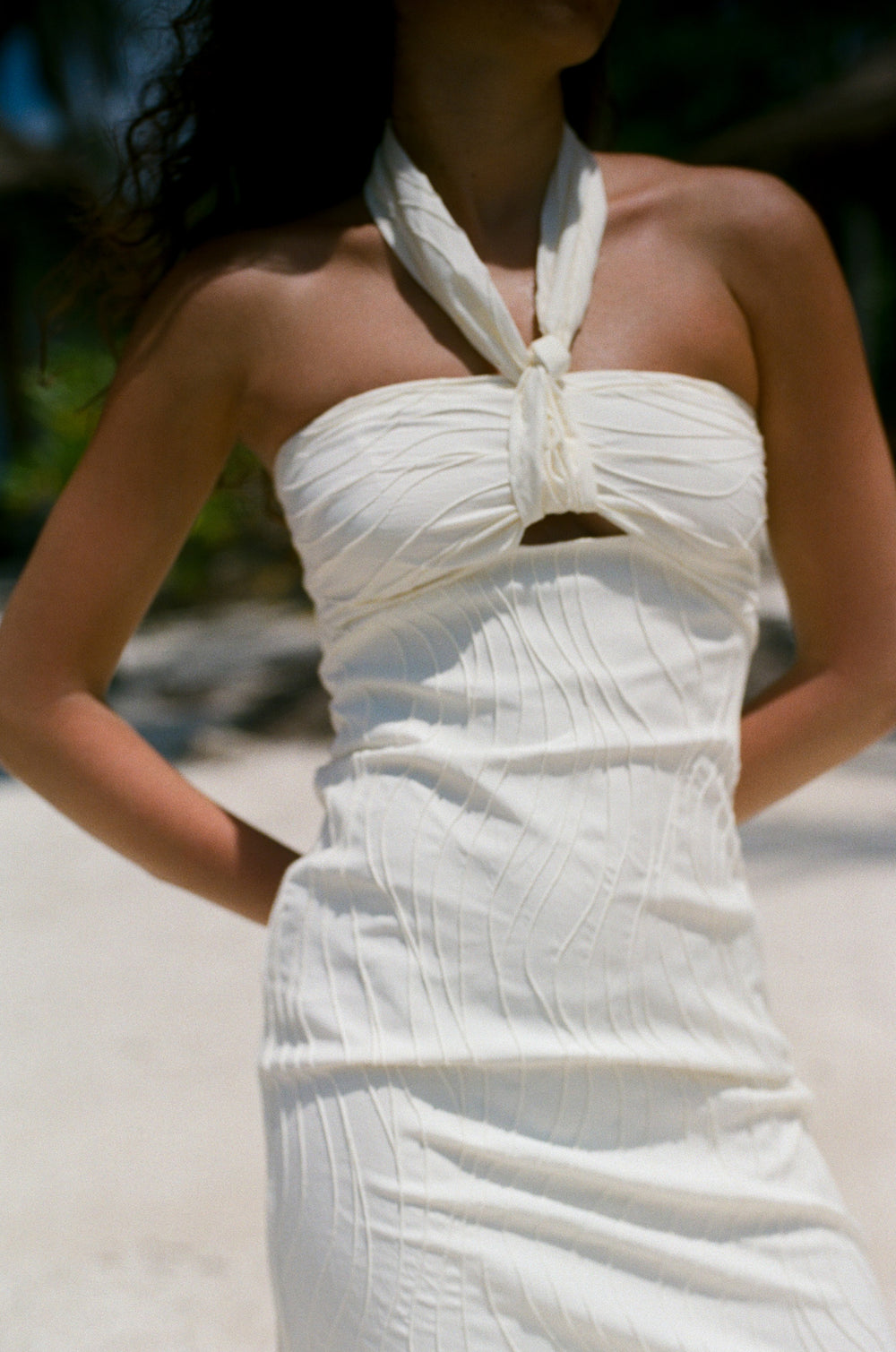 Astra Dress, White Texture | Occasion Midi Dress – Avec Studio