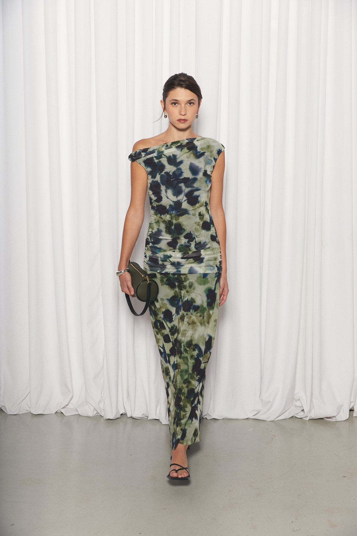 Dunia Dress, Olivine Print | Wedding Guest Midi Dress – Avec Studio