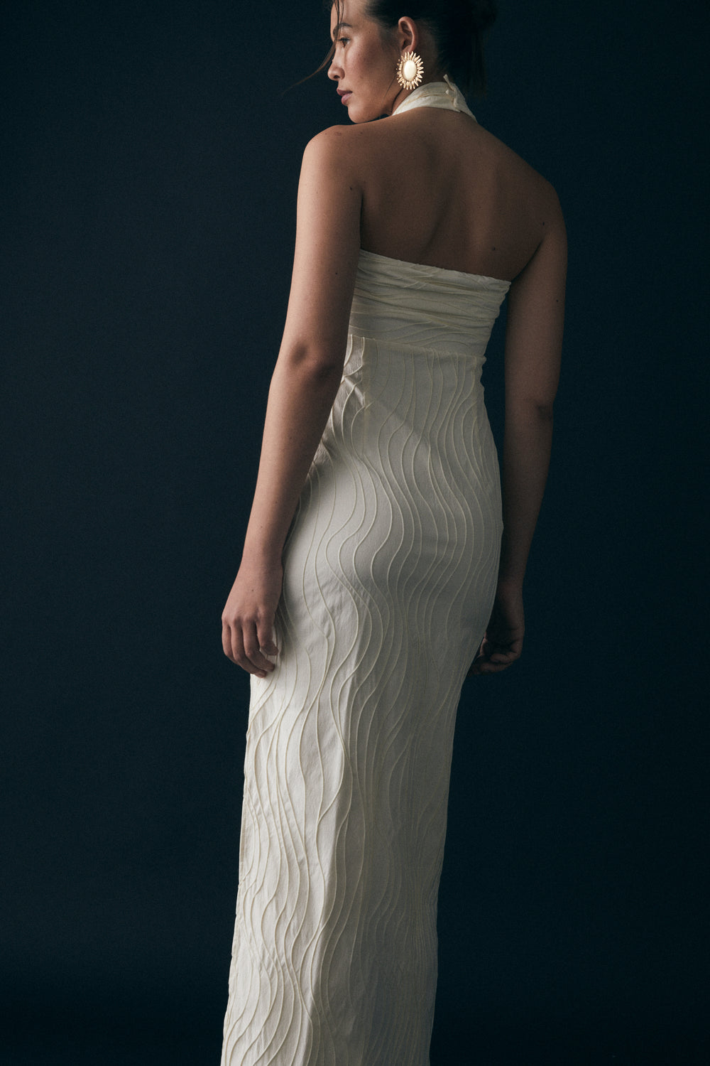 Astra Dress, White Texture | Occasion Midi Dress – Avec Studio